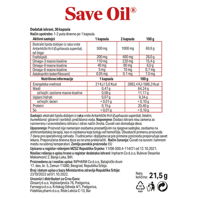 Save Oil 30 Kapsula| Apoteka Flos