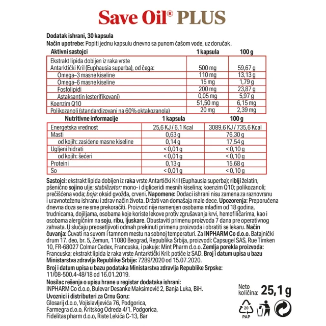 Save Oil Plus 30 Kapsula| Apoteka Flos
