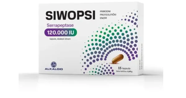 Siwopsi Serrapeptase 120 000 Iu 15 Kapsula| Apoteka Flos