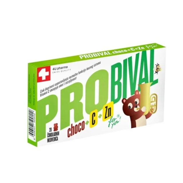 Probival Choco+C+Zn 20 Čokoladnih Medvedića| Apoteka Flos